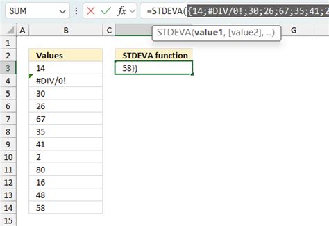 How To Use The Stdeva Function