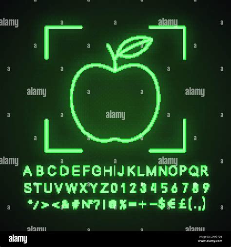 object detection app neon light icon deep learning artificial intelligence apple in focus