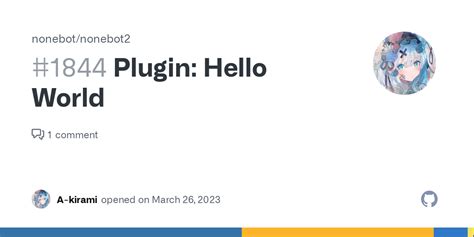 plugin hello world · issue 1844 · nonebot nonebot2 · github