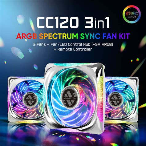 Abkoncore Cc120 3 In 1 Led Cpu Cooler I Over 62 Led Modes 5v Argb Spectrum Sync Low Noise