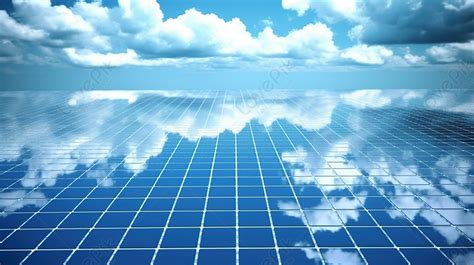 구름 반사가 있는 푸른 태양 전지판 놀라운 3d 일러스트레이션 놀라 배경 파란색 그림 배경 태양 에너지 배경 이미지 Hd 태양 전지 패널 놀라 파란색 그림 배경