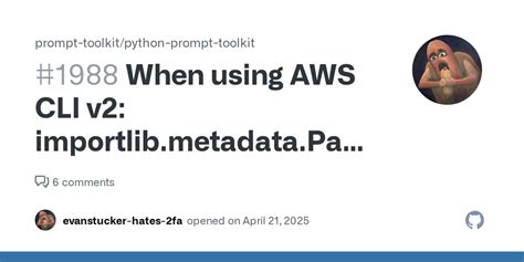 When Using Aws Cli V2 Importlibmetadatapackagenotfounderror No