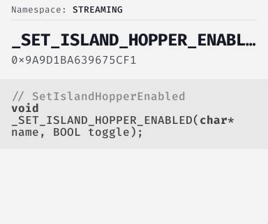 SetIslandEnabled FiveM Natives Cfx Re Docs