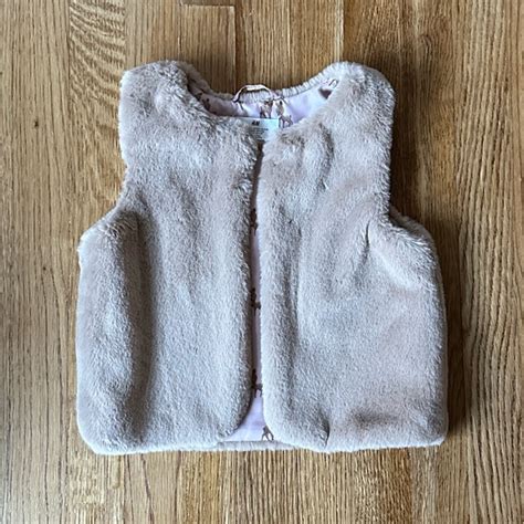 Handm Jackets And Coats Hm Girls Faux Fur Vest 5t Brown Poshmark