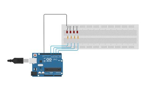 circuit design secuenciador de luces con arduino uno parte 1 tinkercad