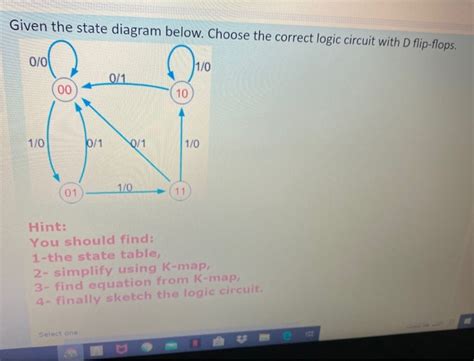 Solved Given The State Diagram Below Choose The Correct Chegg