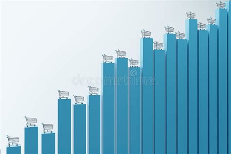 Consumer Demand Increase Concept With Metallic Shopping Carts On Tops