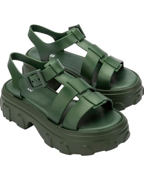 Melissa Ella Ankle Strap Platform Sandal In Green Lyst
