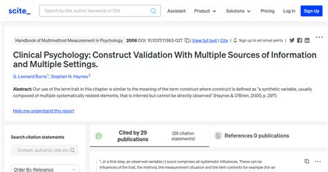 Clinical Psychology Construct Validation With Multiple Sources Of