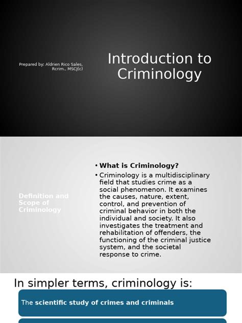 Overview Of Criminology And Its Fields Pdf Criminology Crimes