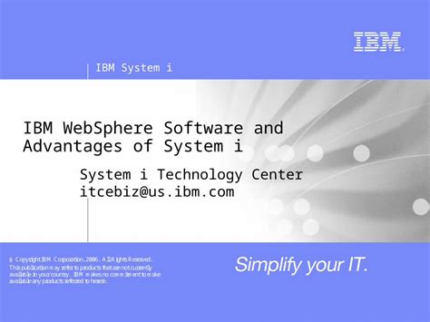 Ppt Ibm System I Ibm Websphere Software And Advantages Of System I