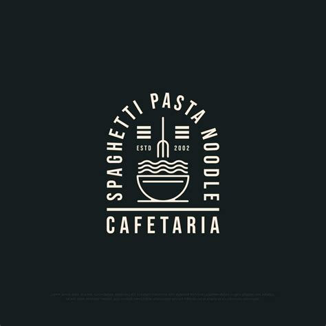 Espaguetis Pasta Fideos Tienda Logo Diseño Inspiración Italiano Pasta Vector Ilustración Con