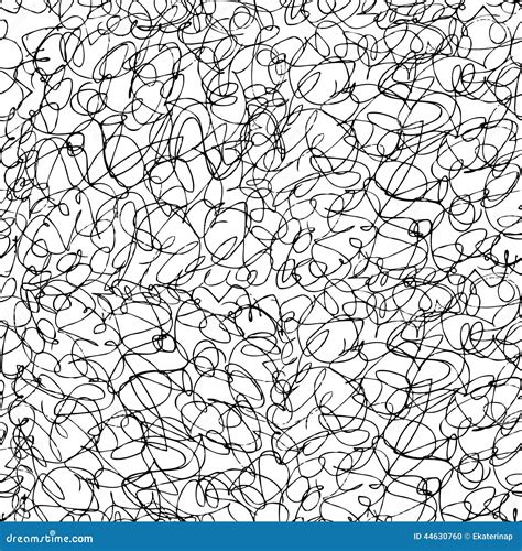 Seamless Tangled Lines Connected Black Lines On White Background Stock Vector Illustration Of