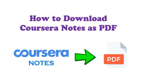How To Download Coursera Notes As Pdf Youtube