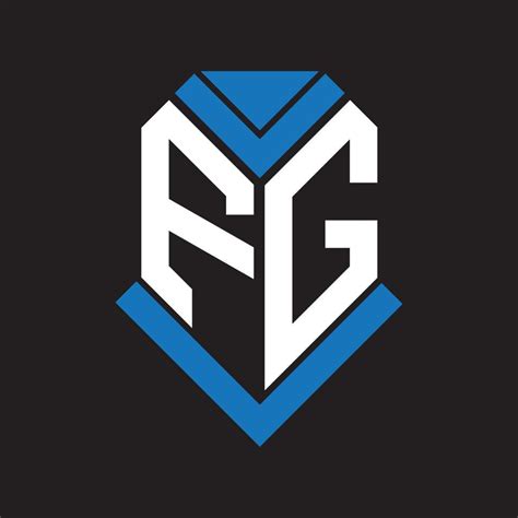 Design De Logotipo De Carta Fg Em Fundo Preto Fg Conceito De Logotipo