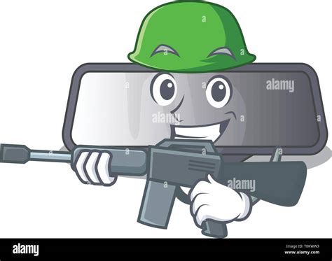 Army Rear View Mirror Isolated With Mascot Stock Vector Image And Art Alamy