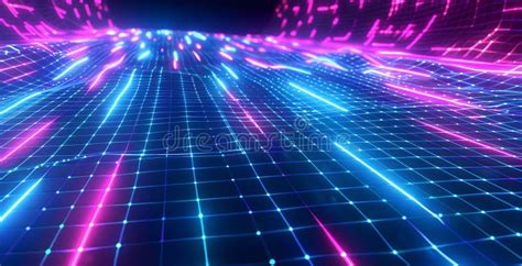 3d Glowing Blue And Pink Mesh Network Abstract Background Stock Illustration Illustration Of