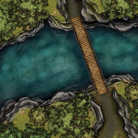 Ravine Crossing Water Encounter Map Inkarnate Create Fantasy Maps Online