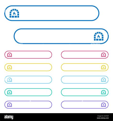 stone oven icons in rounded color menu buttons left and right side