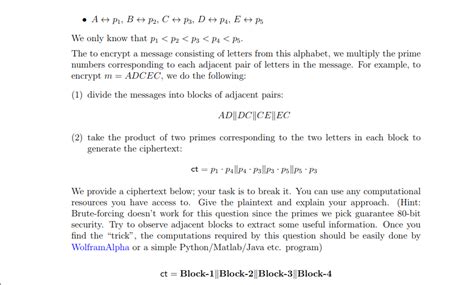 solved 15 points] here is an insecure encryption scheme the