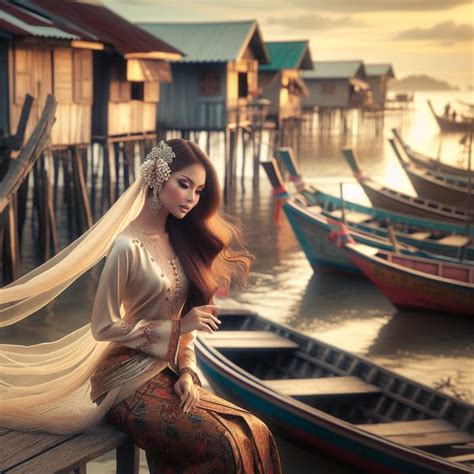 Serene Beauty Of Malay Girl In Traditional Attire Ai Art Generator