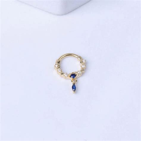 Gold Blue Glimmer Clicker Piercing Egypt