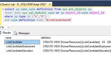Microsoft Business Intelligence Get The View Dependency In SQL Server
