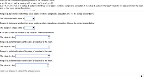 Solved Compute The Z Score Corresponding To Each Of The Chegg Com