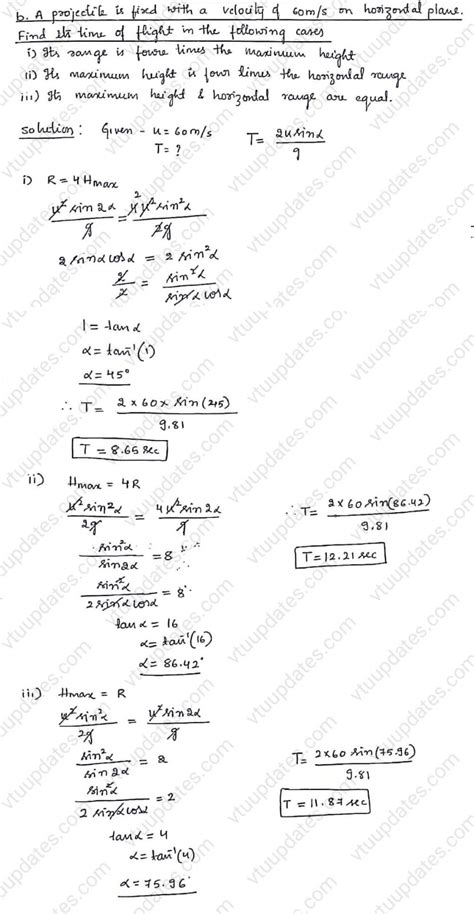 a projectile is fired with a velocity of 60 m s on horizontal plane