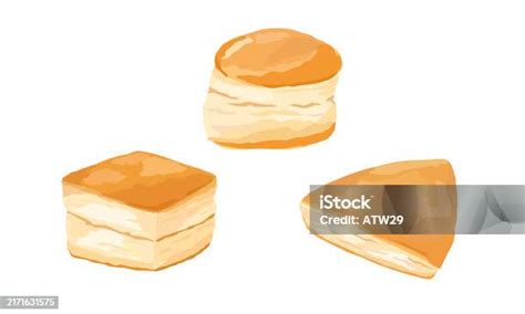 다양한 모양의 스콘 원형 사각형 및 삼각형 손으로 그린 벡터 그림입니다 0명에 대한 스톡 벡터 아트 및 기타 이미지 0명