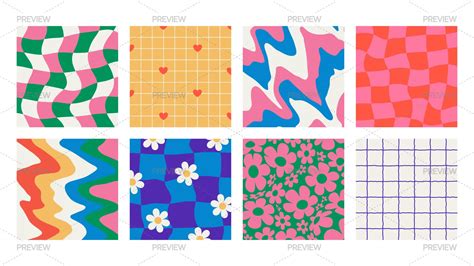 8 Psychedelic Checkerboard Patterns Graphics Motion Array