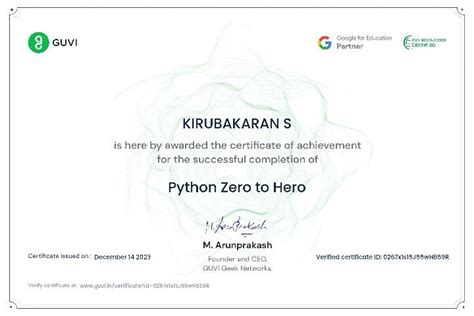 kirubakaran s on linkedin guvi krct programmingskills