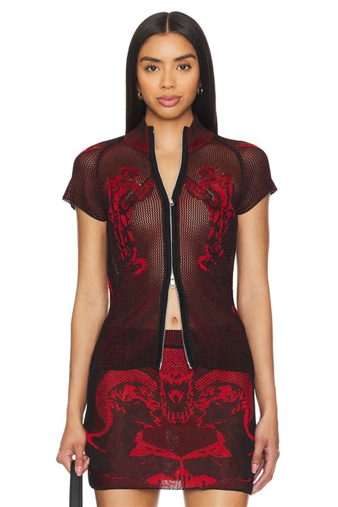 Chet Lo Scissor T Shirt In Black And Red Revolve