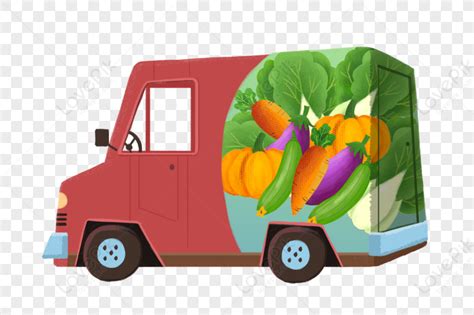 신선한 전자 상거래 배달 트럭 Png 일러스트 무료 다운로드 Lovepik