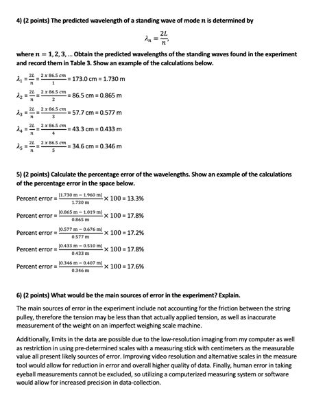 solved standing waves lab assessment name data table 1 60 0