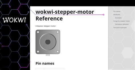 Wokwi Stepper Motor Reference Wokwi Docs