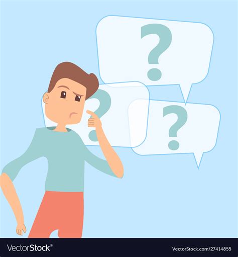 Small Character Asking Royalty Free Vector Image