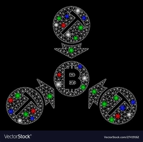 Bright Mesh Wire Frame Bitcoin Mining Pool Vector Image