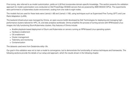 Fine Tuning Validation Generative Ai In The Enterprise With Amd Accelerators Dell