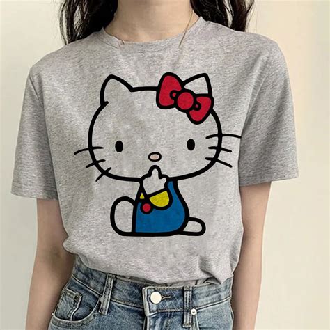 Grunge 90s Hello Kitty T Shirt Women T Shirt Sanrio Clothes Tshirt