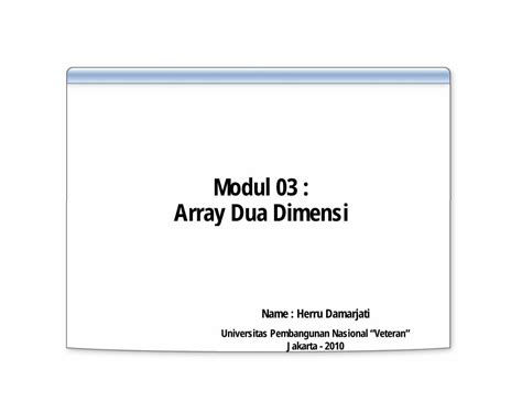 PDF Algoritma Lanjut Array Dimensi DOKUMEN TIPS
