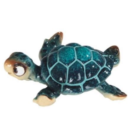 Fc Design 4 W Miniature Cute Blue Sea Turtle Statue Marine Life Figurine Home Decor 1 Unit