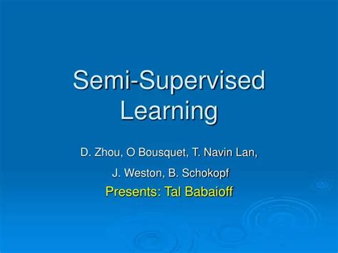 PPT Semi Supervised Learning PowerPoint Presentation Free Download ID