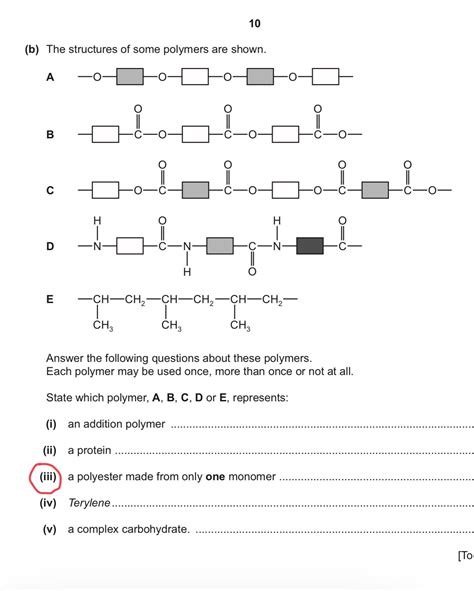 Whats The Polyester Made From Only One Monomer R Igcse