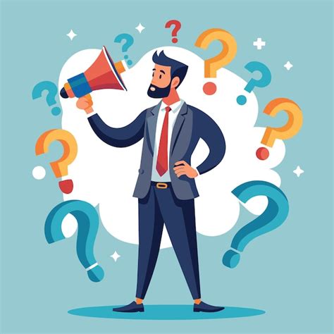 premium vector ask questions to get answer for solving problem ask