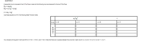 Solved QUESTION A Sequential Circuit Composed Of Two D Chegg