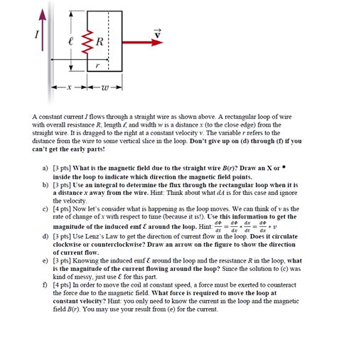 Solved A Constant Current I Flows Through A Straight Wire As Chegg