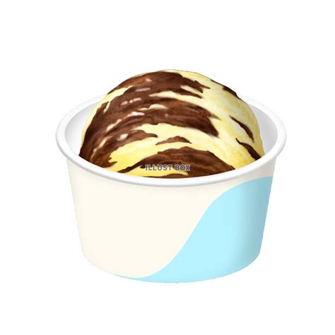 無料イラスト 紙カップのアイスクリーム チョコとバニラのマーブル シングル