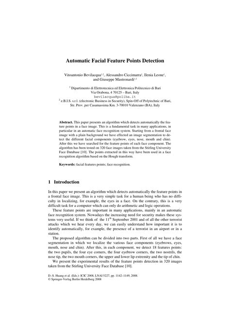 pdf automatic facial feature points detection