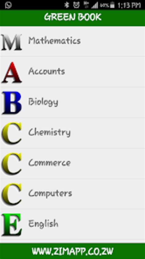Green Book Zimsec For Android Download